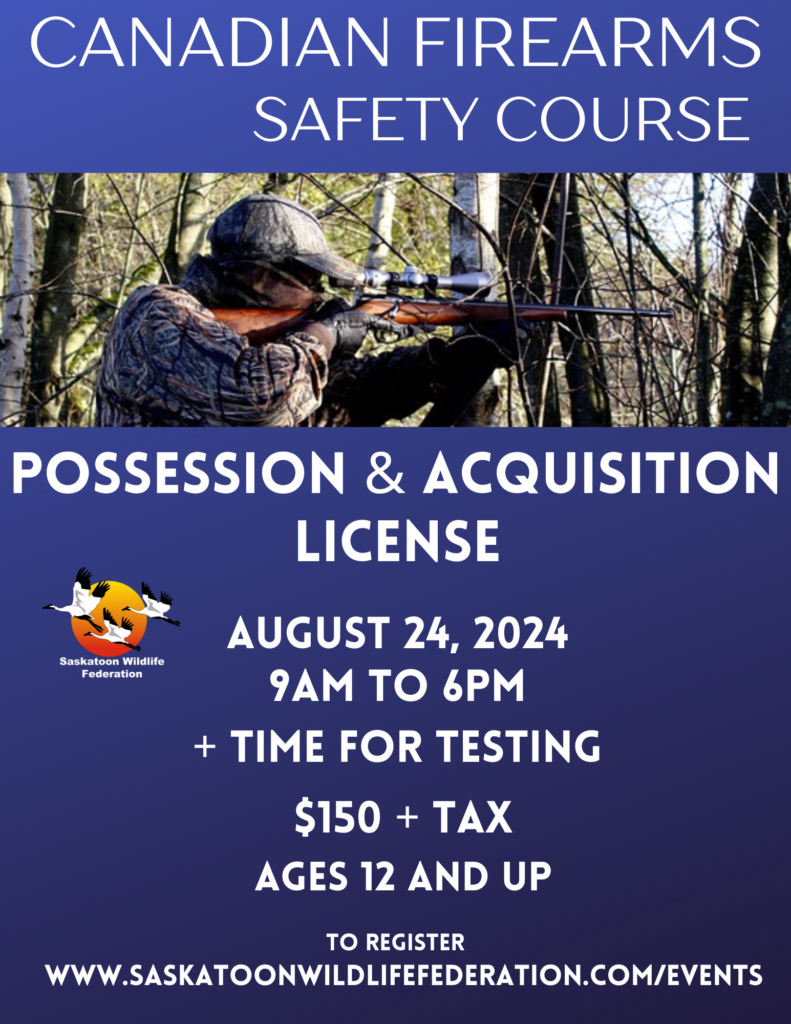 PAL Course - August 24, 2024 - Saskatoon Wildlife Federation