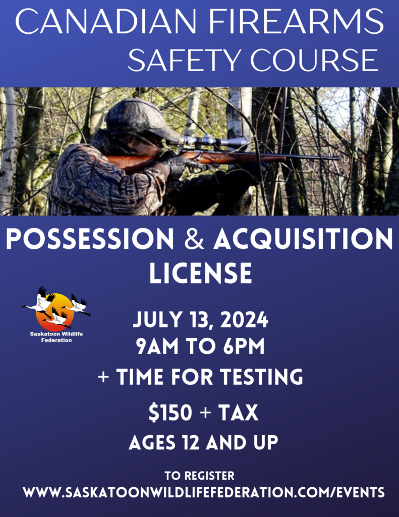 PAL Course - July 13, 2024 - Saskatoon Wildlife Federation